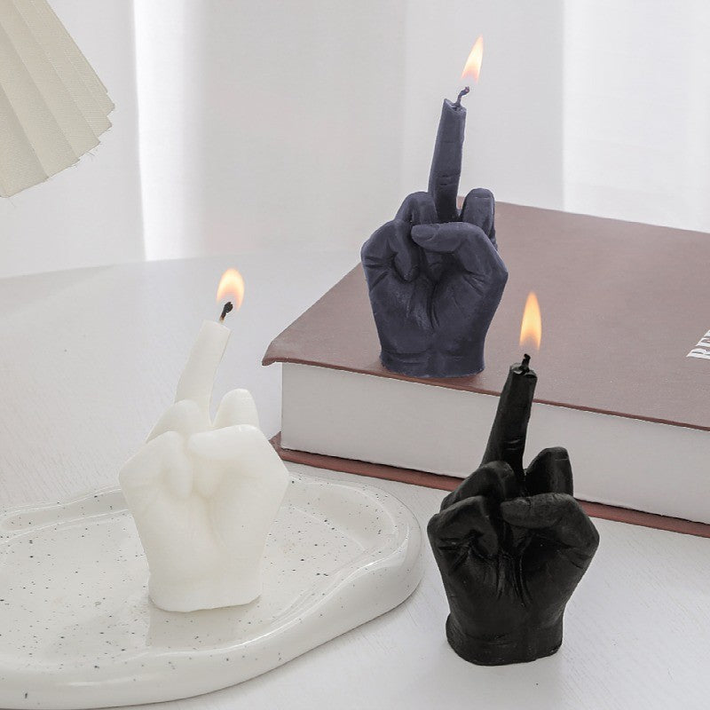 Middle Finger Shaped Gesture Creative Candles